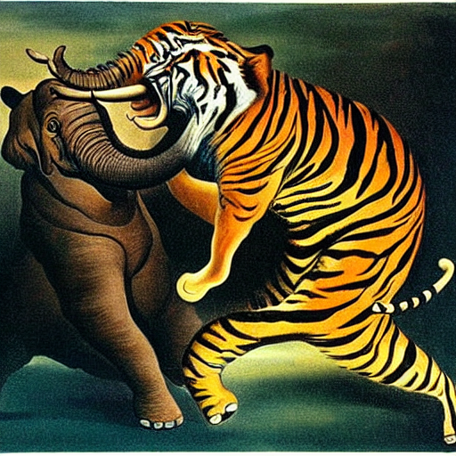 Elephant Vs Tiger Fight