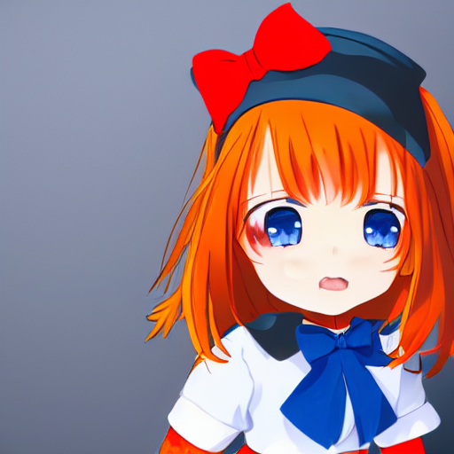 Anime Girl Orange Hair Blue Eyes