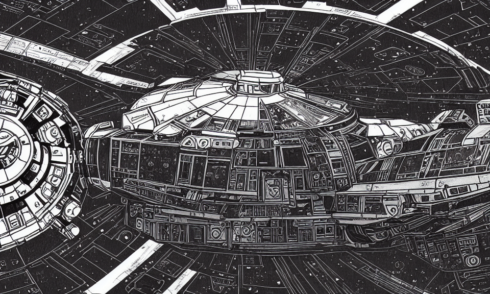 prompthunt: interior of a millennium falcon from star wars, anime style ...