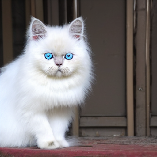White Kitten With Ice Blue Eyes