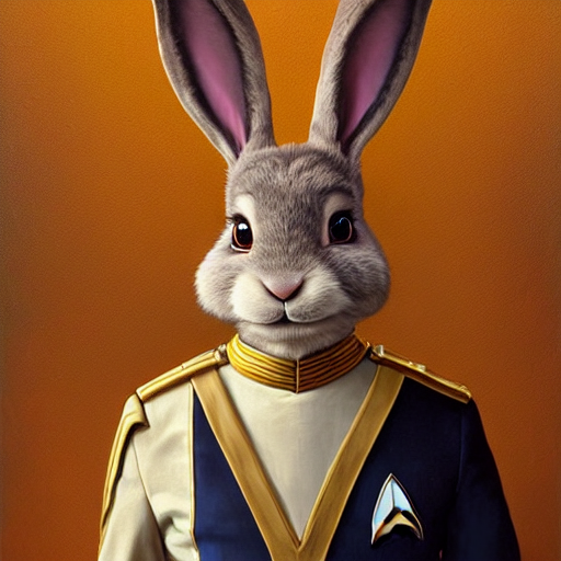 prompthunt: a portrait of a rabbit in a starfleet uniform star trek ...
