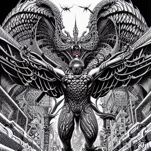 Flying Demon Drawing