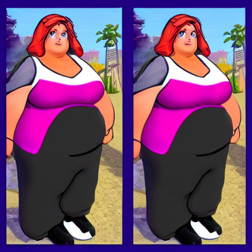 prompthunt: obese woman fortnite skin