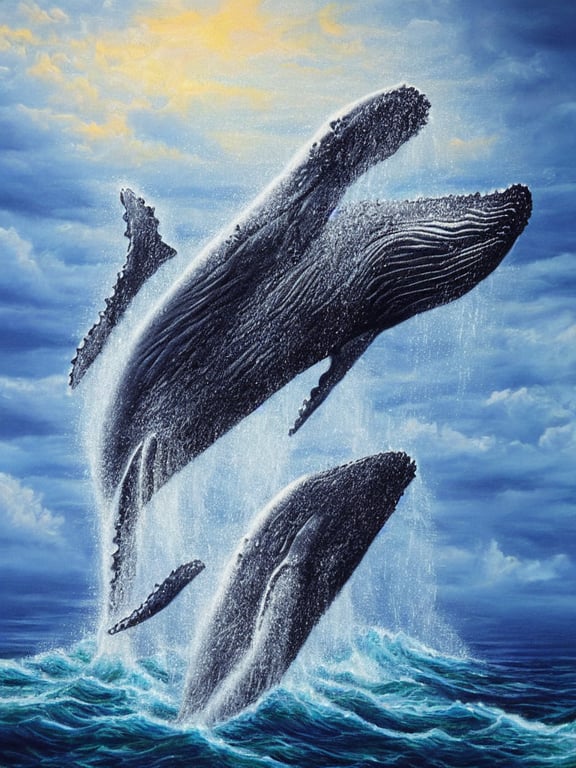Humpback Whale Breaching Drawing