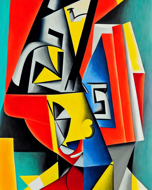 prompthunt: a painting of a man with a mustache, a cubist painting by fernand leger, behance ...