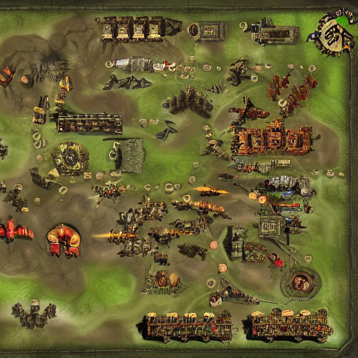 prompthunt: top view on a Command n\'Conquer 3 game map