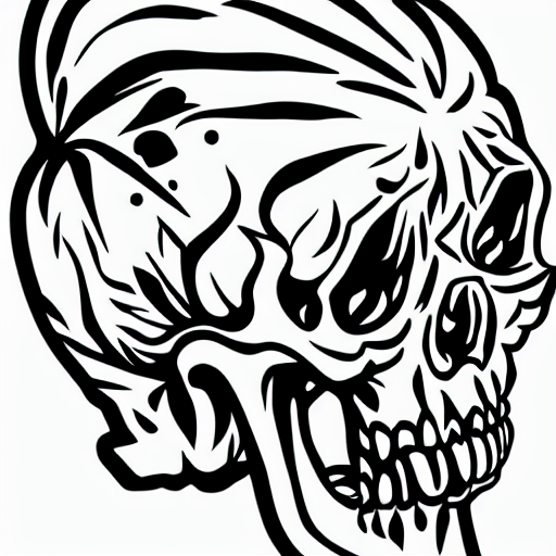 Zombie Skull Drawing