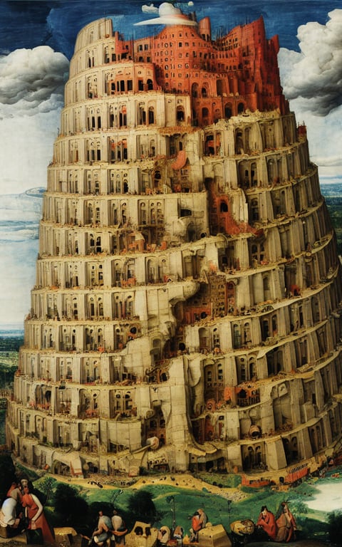 prompthunt: a cutaway view of the tower of babel by pieter breugel the ...