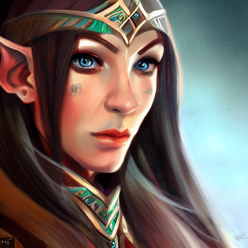 prompthunt: portrait of a female high elf with tan skin, digital art ...