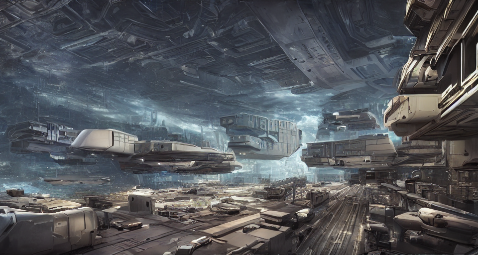 Sci Fi Space Station Docking Bay