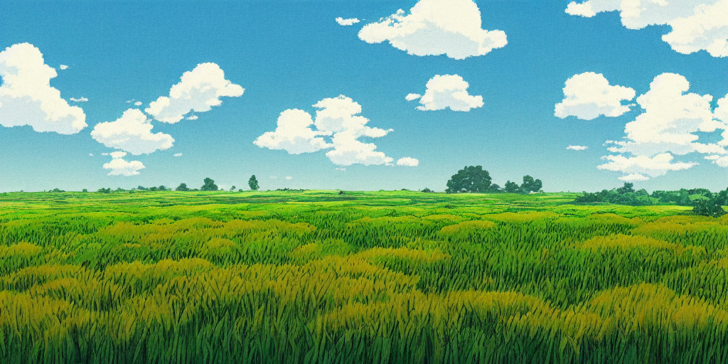 prompthunt: an open wheat field, studio ghibli landscape