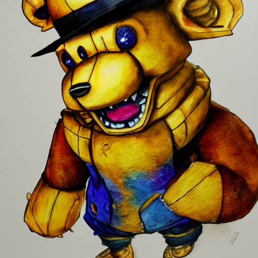 Golden Freddy Fazbear Drawing