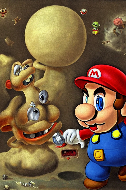 Toad Painting From Mario