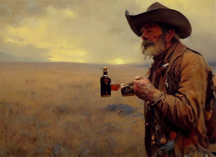 Rugged Cowboy Painting