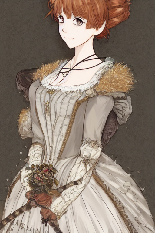 Anime Girl Wearing A Victorian Dress