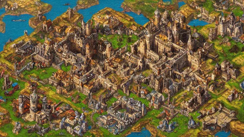 Fantasy Port City Map