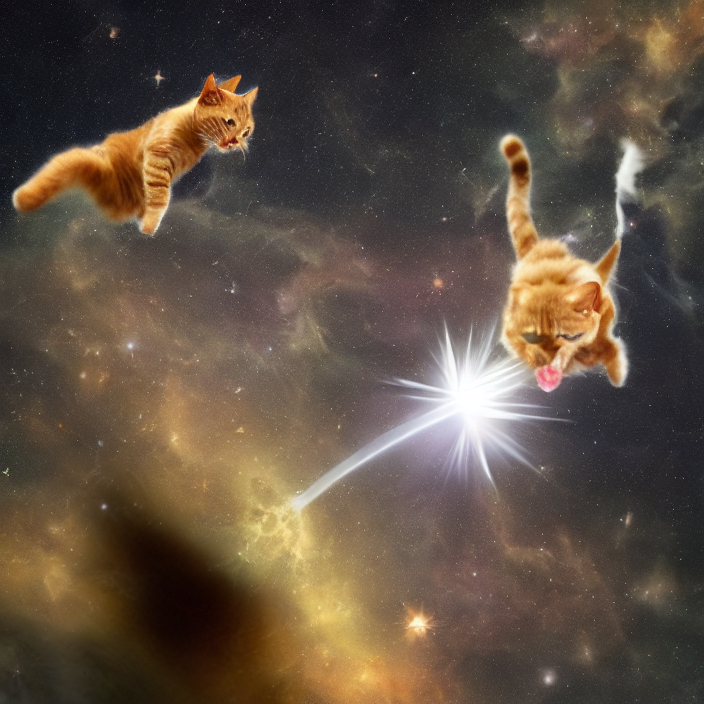 Flying Cats In Space