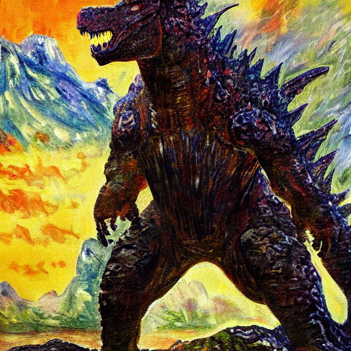 Godzilla 2000 Painting