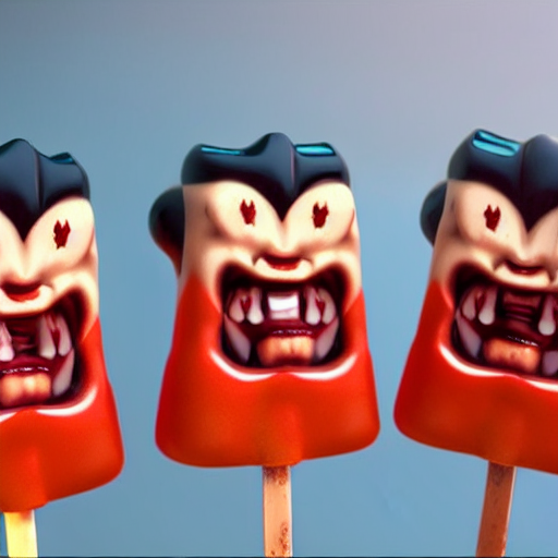 prompthunt: popsicles shaped like screaming chucky doll octane render ...
