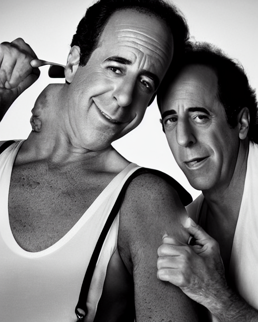 prompthunt: 35mm macro photograph Jerry Seinfeld and Larry David ...