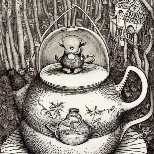 Alice In Wonderland Mouse In Teapot