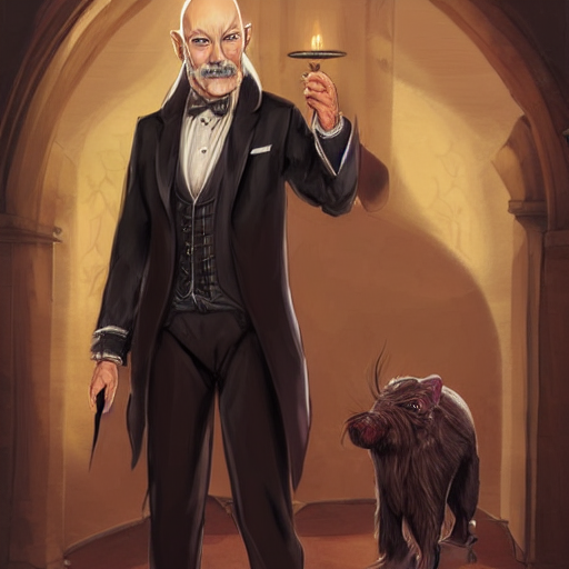prompthunt: older fantasy butler that looks similar to michael kane and ...