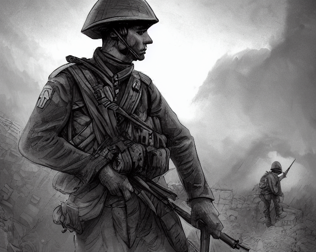Soldiers Drawings World War 1