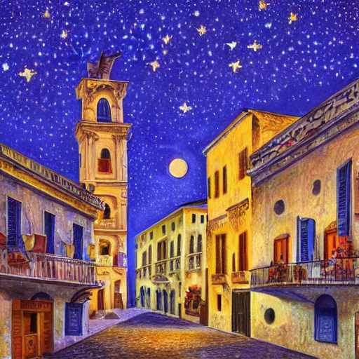 Italian City At Night