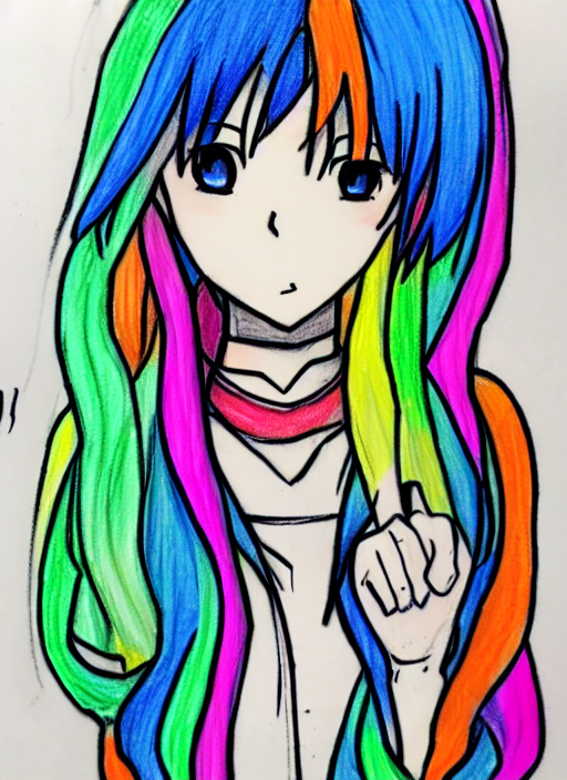 Anime Girl With Markings