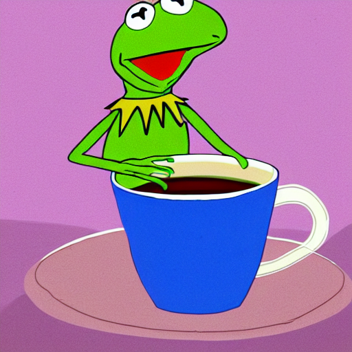 Kermit The Frog Drinking Tea