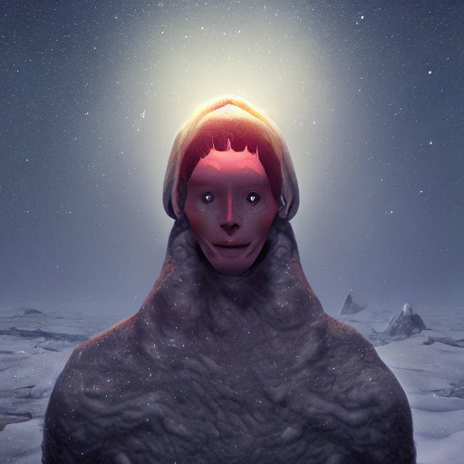 prompthunt: an astral man on a snowy biome at night, starry, fantasy ...