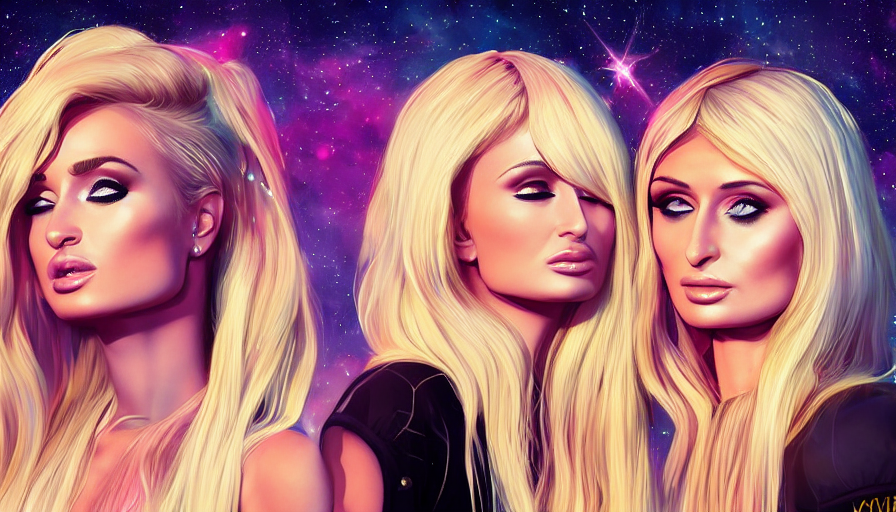 prompthunt: Kim Petras and Paris Hilton written in the stars ...