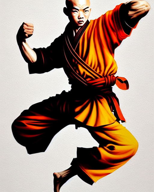 Shaolin Monk Drawing