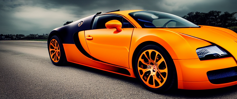Orange And Black Bugatti