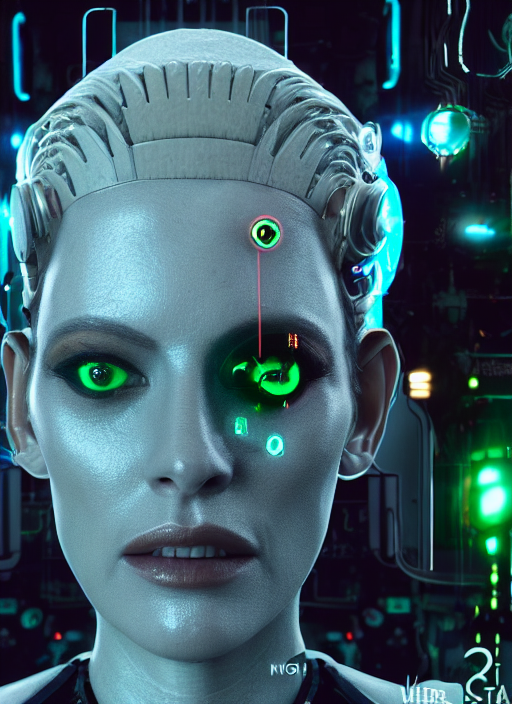 prompthunt: 35mm portrait of a 7 of 9 borg with face implants on the ...