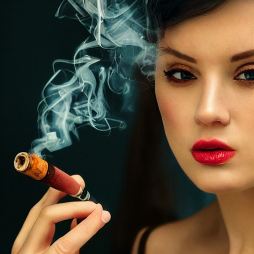 Beautiful Women Lighting Cigarettes