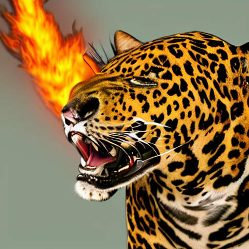 Jaguar Animal On Fire