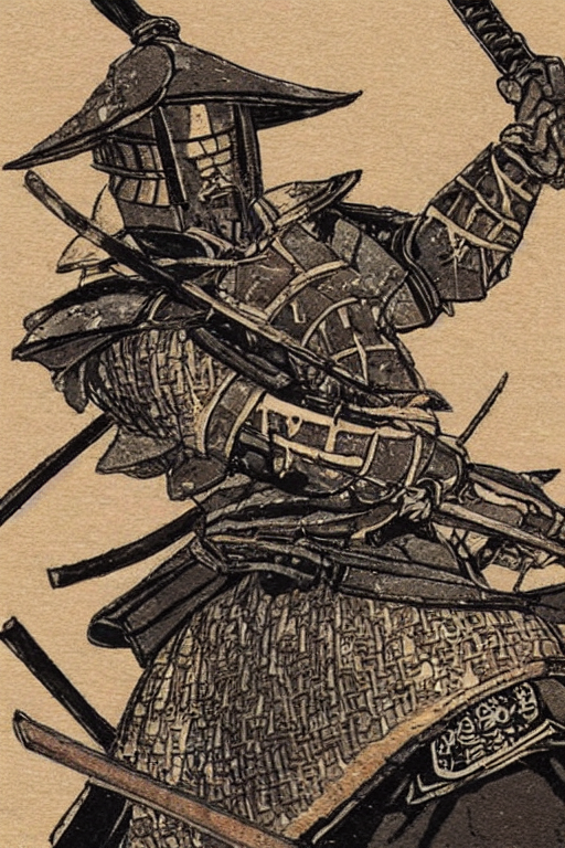 Anime Samurai Armor Drawing