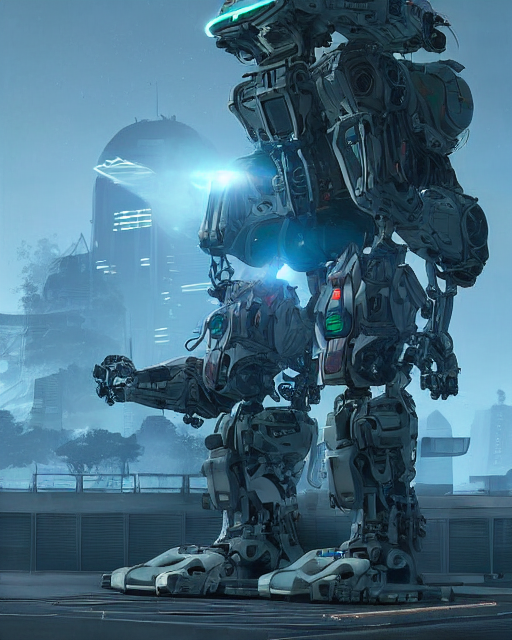 prompthunt: the giant massive mech walker robot ; armed and watchfully ...