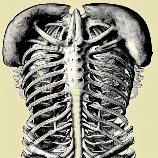 prompthunt: a n octopus hiding inside a rib cage, fantasy illustration