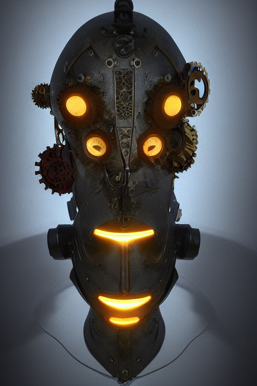 prompthunt: steampunk mask minimalist fantasy art robot ninja helmet ...