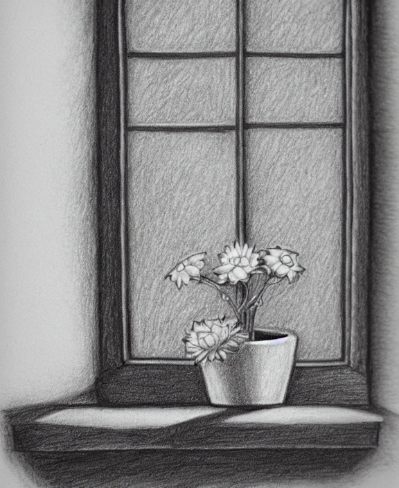 Window Pencil Drawing