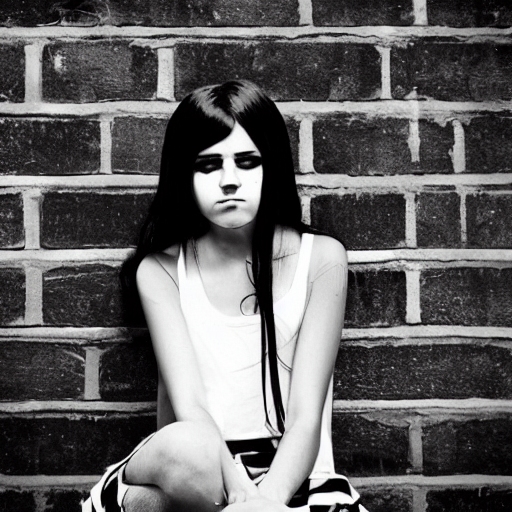 Emo Girl With White Hair