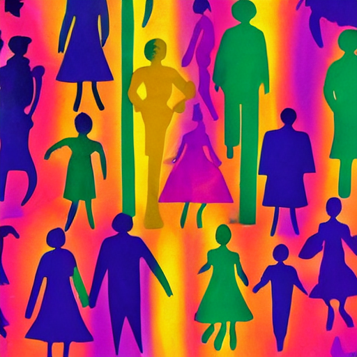 People Colorful Shadows