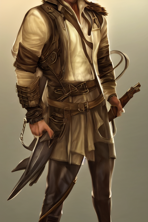 prompthunt: a male ranger, dnd, with a leather vest and linen pants ...