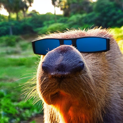 prompthunt: super ultra happy capybara smiling at camera while wearing ...