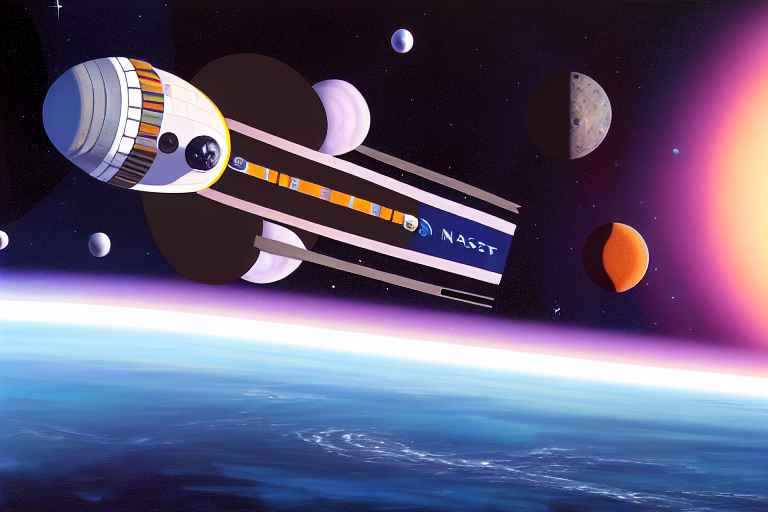 prompthunt: painting of a capsule, nasa, spaceship, space, black hole ...