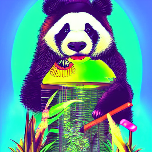 Panda Eating Fish