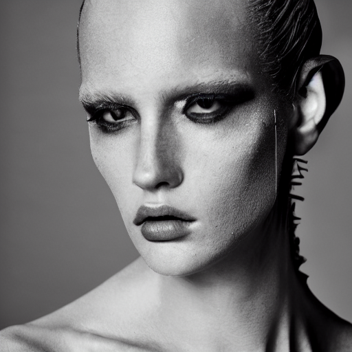 High Fashion Model Face Black And White