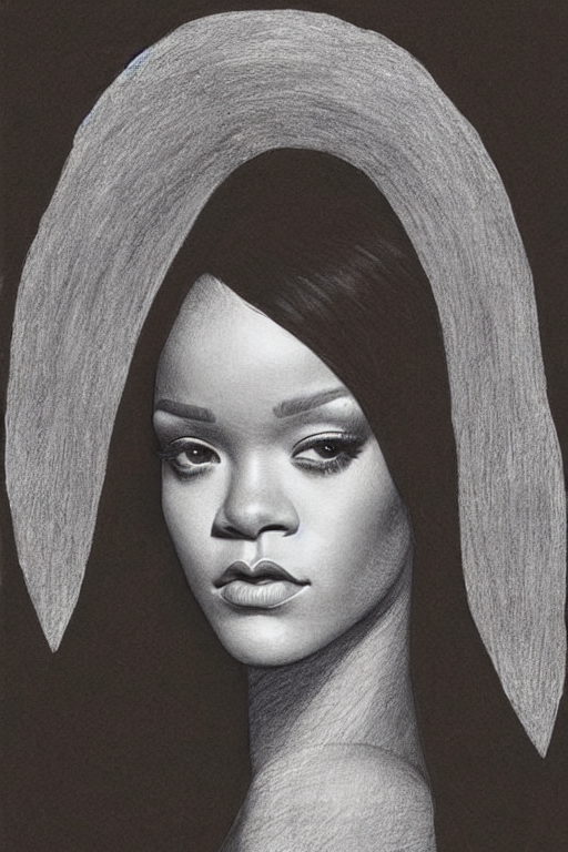 Portrait Drawing Of Rihanna